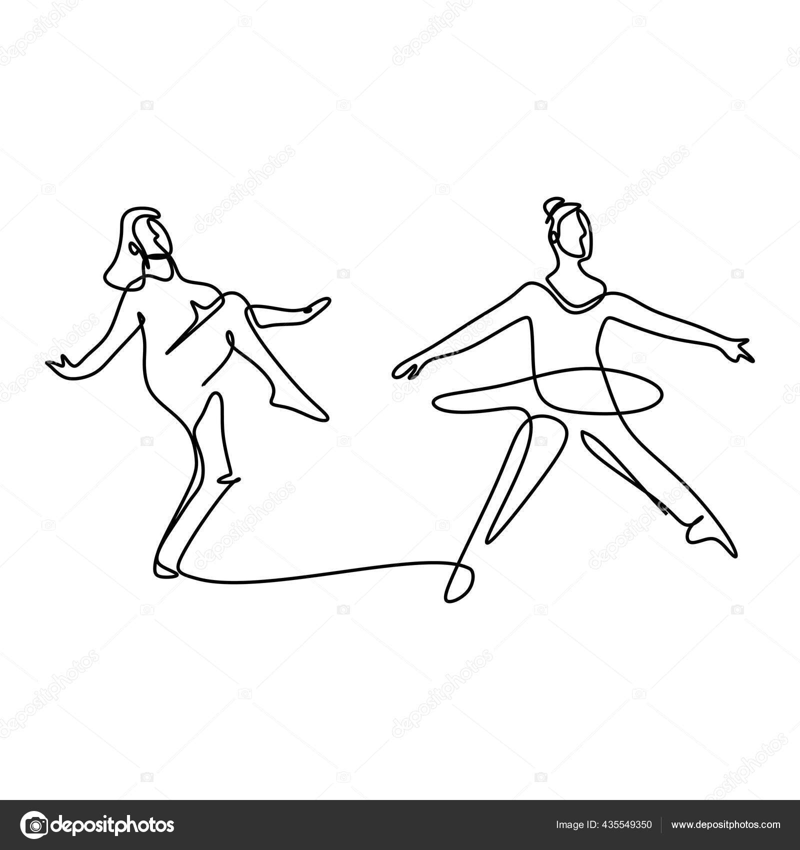 Line Drawings Of People Dancing