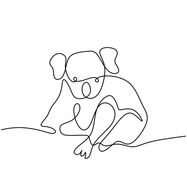 One Continuous Line Drawing Adorable Koala Little Bear Australia Mascot ...