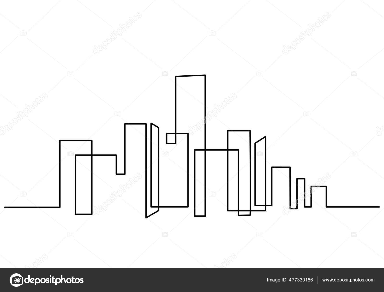 Single Building Silhouette Vector