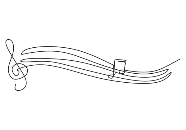 Eine Linie Zeichnung von Noten isolierte Vektorobjekt kontinuierliche ...