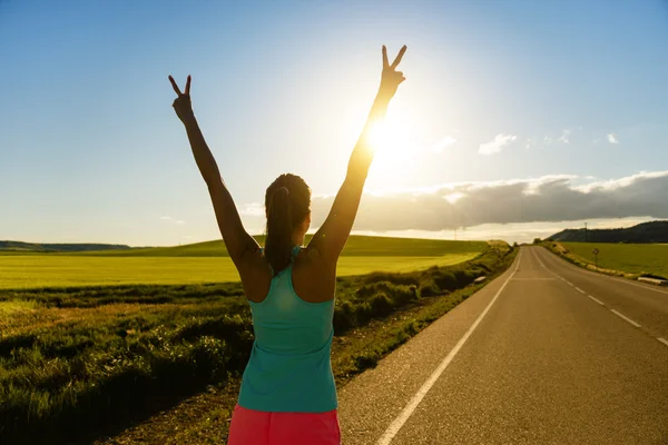 Woman achieving running success and goals - Stock Image - Everypixel