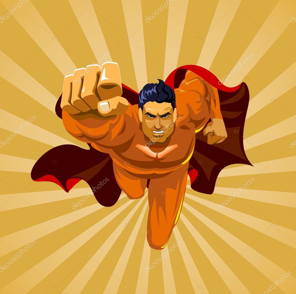 Vliegende Superheld Vector