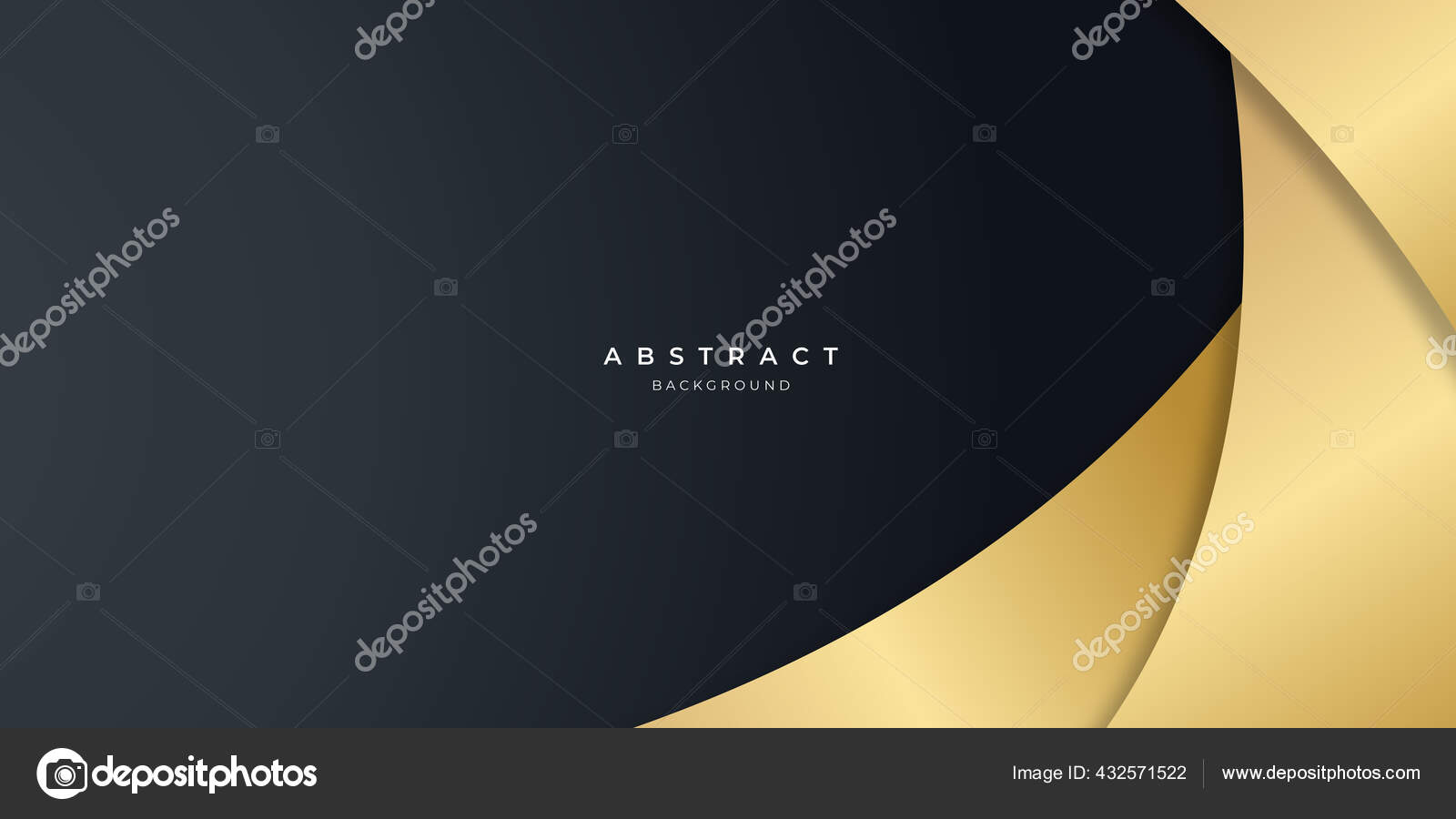 Black Gold Curve Abstract Background Presentation Design Stock Vector ...