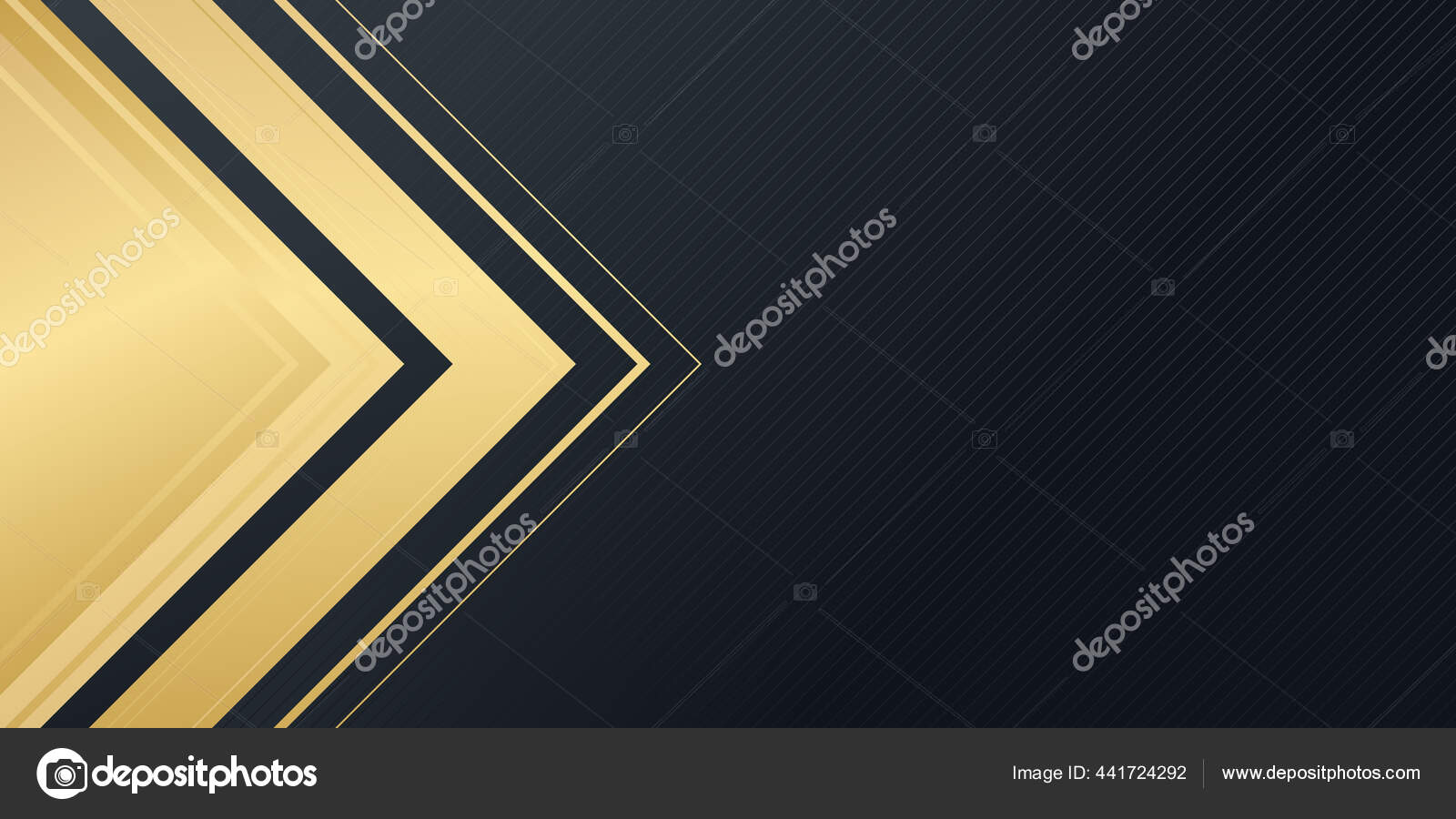 Modern Abstract Black Background Gold Line Composition Stock Vector by ...