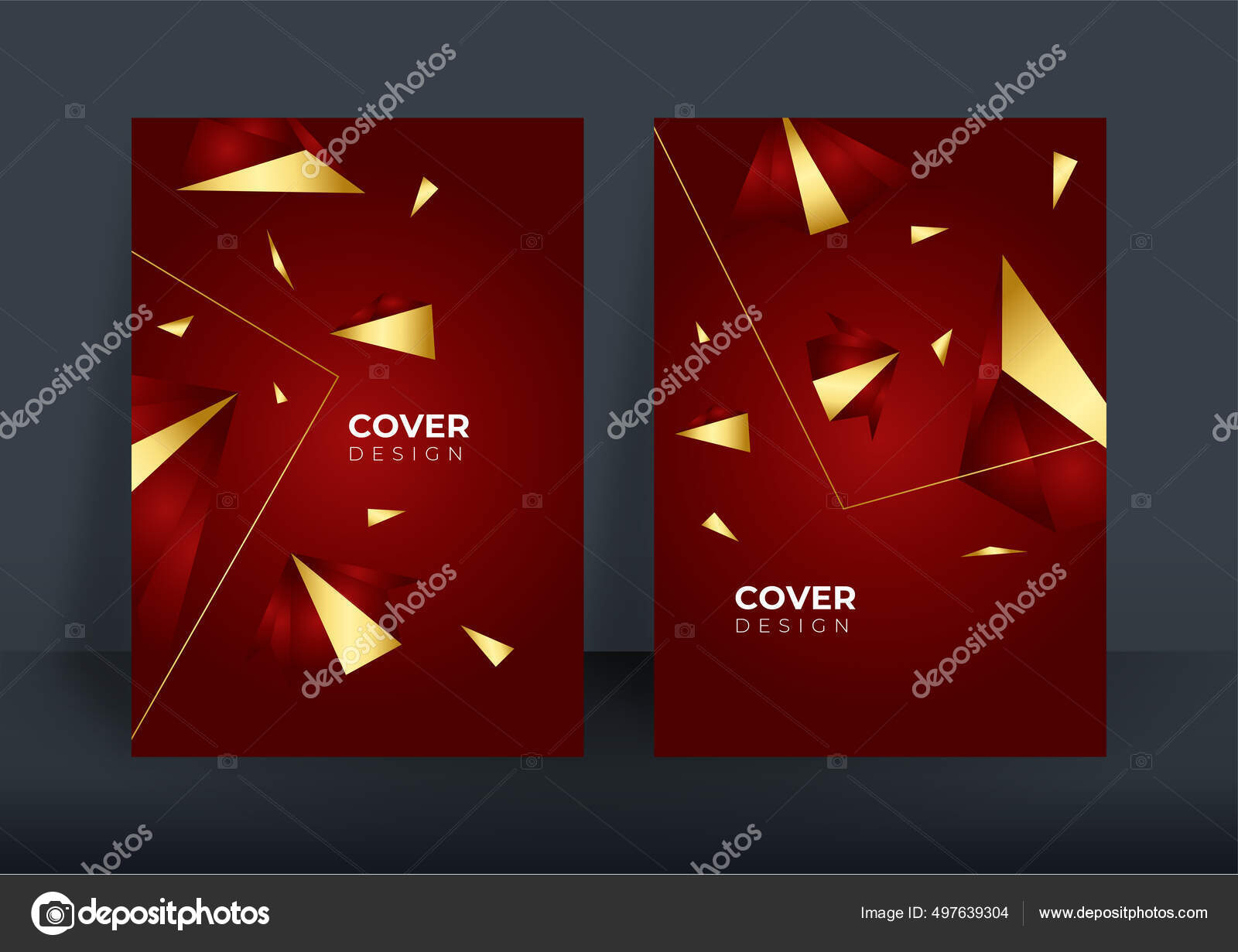Vector Cover Designs Red Gold Gradient Color Future Poster Template ...