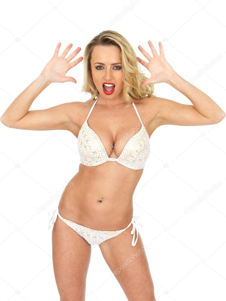 Sexy Jeune Pin Up Modèle Portant Un Bikini — Photo De Stock Par