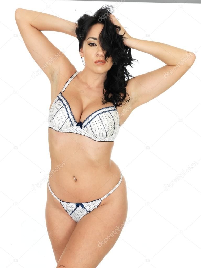 Sexy Attractive Young Pin Up Model Wearing Sensual Lingerie Unde Stock