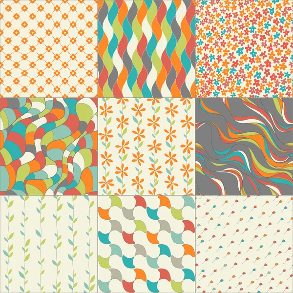 Set of nine abstract seamless patterns Stock Vector by ©lena_laska 45438371