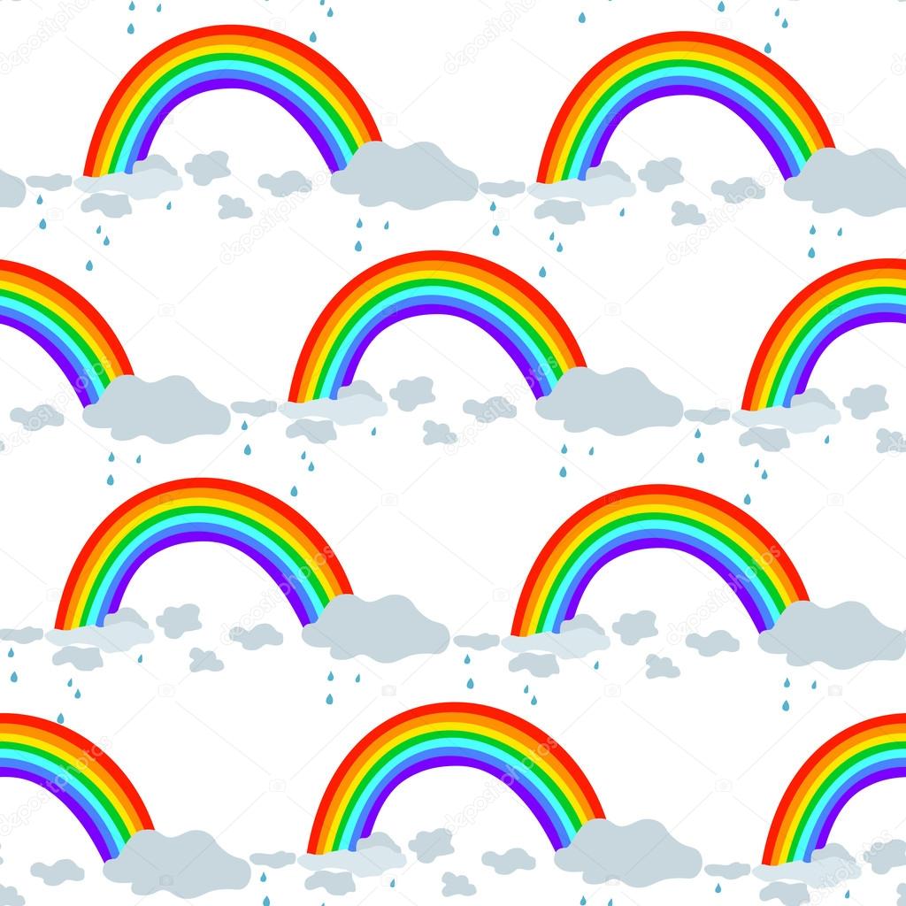 Seamless pattern from rainbows — Stock Vector © lena_laska #58955399