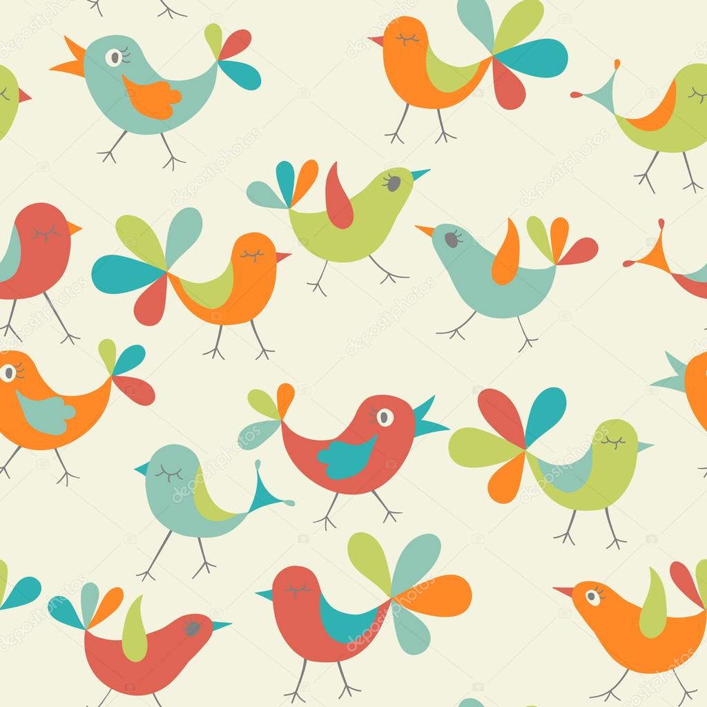 Cute seamless birds Stock Vector by ©lena_laska 59565665