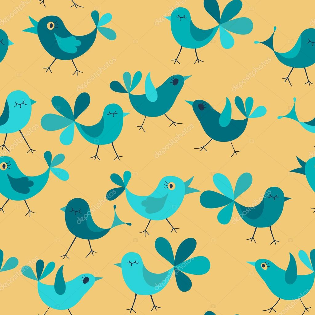 Cute seamless birds Stock Vector by ©lena_laska 59565717
