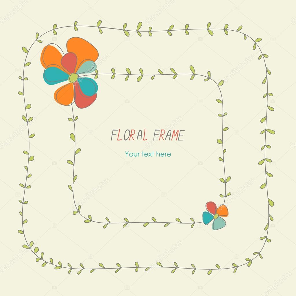 Cute floral frame Stock Vector by ©lena_laska 59797519