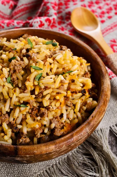 Rice with minced meat — Stock Photo © Shusha #84055040