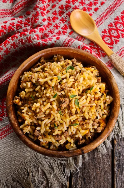 Rice with minced meat — Stock Photo © Shusha #84055040