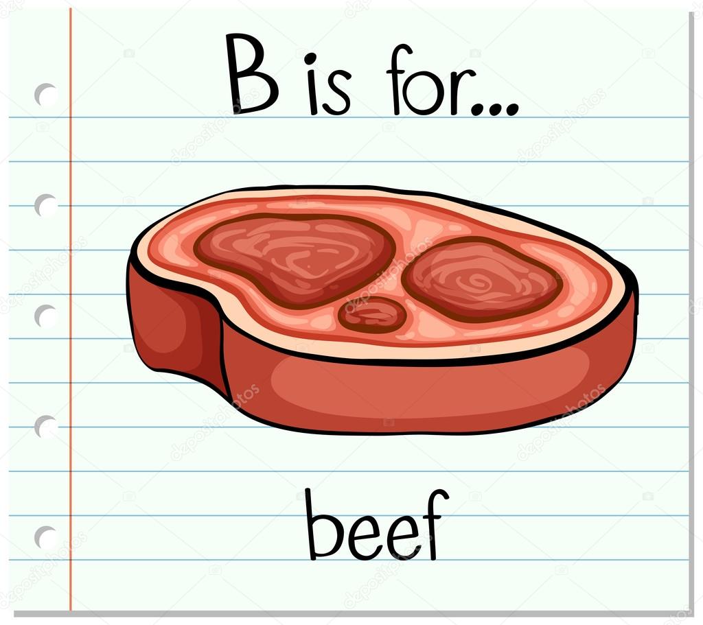 Flashcard alphabet B is for beef Stock Vector by ©blueringmedia 103275960