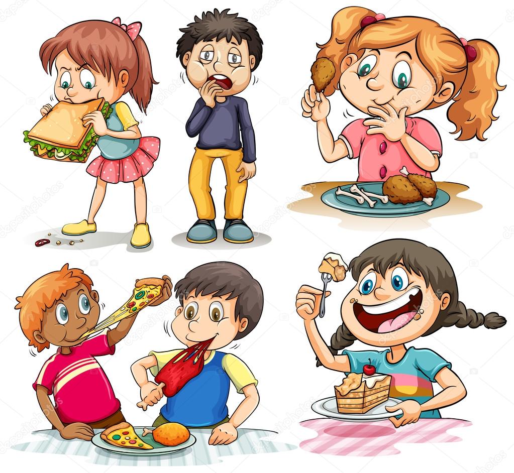 Child Eating Clip Art