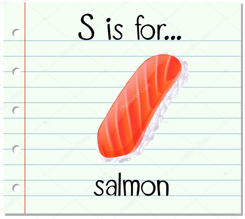 Flashcard alphabet S is for salmon Stock Vector by ©blueringmedia 108489804