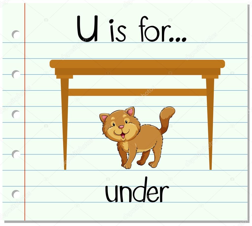 Flashcard letter U is for under — Stock Vector © blueringmedia #109792028