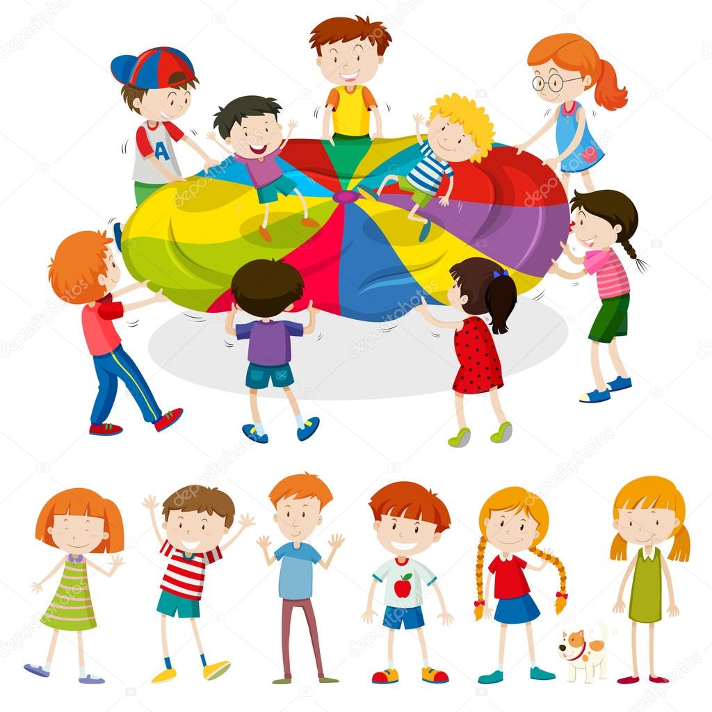 Niños jugando juntos Vector de stock #109792118 de ©blueringmedia