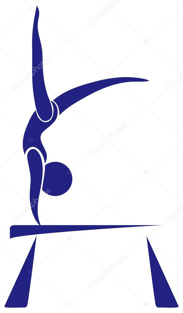 Sport icon of athlete on balance bar Stock Vector by ©blueringmedia ...