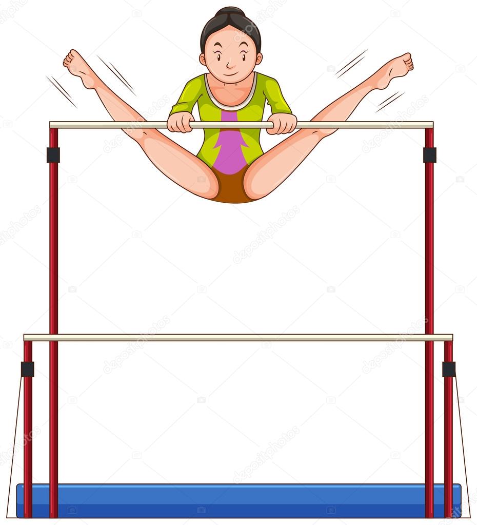 Woman doing gymnastics on bars Stock Vector Image by ©blueringmedia ...