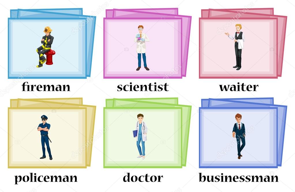 Vocabulary cards for occupations Stock Illustration by ©blueringmedia ...