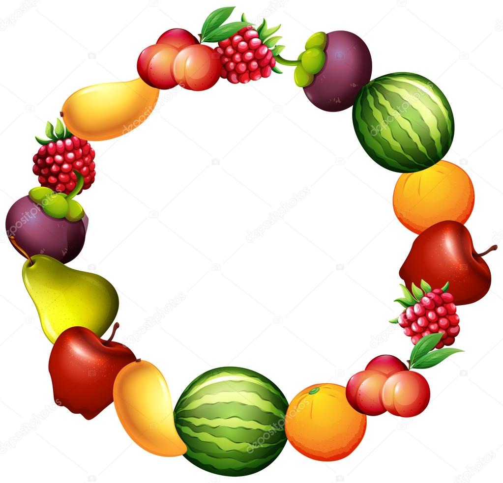 Frame design with fresh fruits Stock Vector Image by ©blueringmedia ...