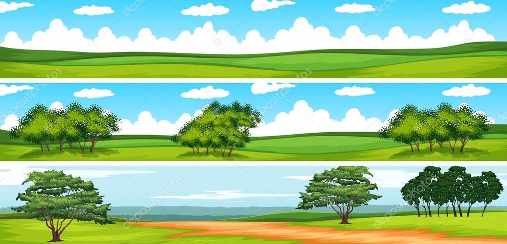 Scene with trees in the field Stock Vector Image by ©blueringmedia ...