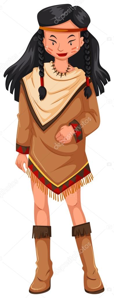 American Indian Girl Clipart