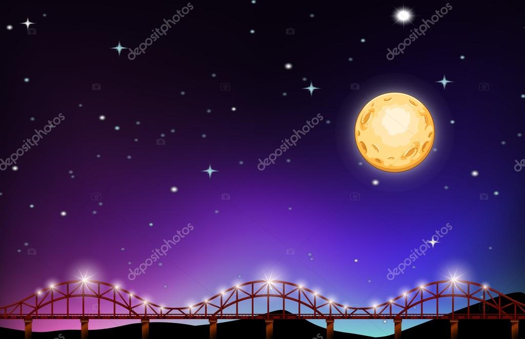 Fullmoon night over the bridge Stock Vector Image by ©blueringmedia ...
