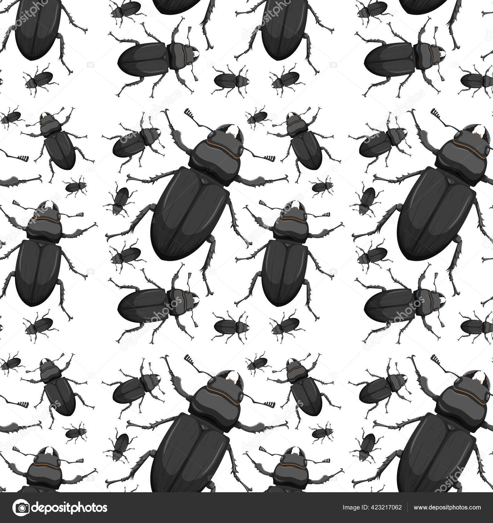 Beetle Insect Seamless Background Illustration Stock Vector by ©blueringmedia 423217062