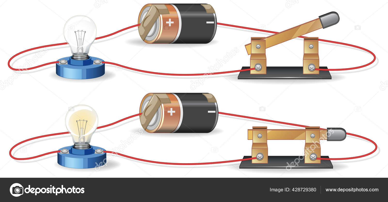 Diagram Showing Electric Circuit Battery Lightbulb Illustration Stock ... Diagram Showing Electric Circuit Battery Lightbulb Illustration Stock ...