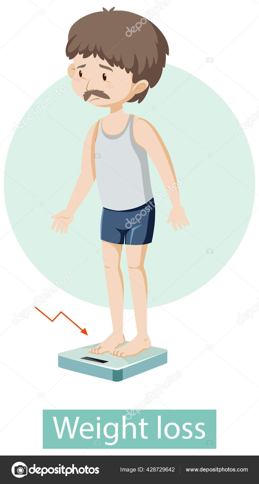 Cartoon Character Weight Loss Symptoms Illustration Stock Vector by ...