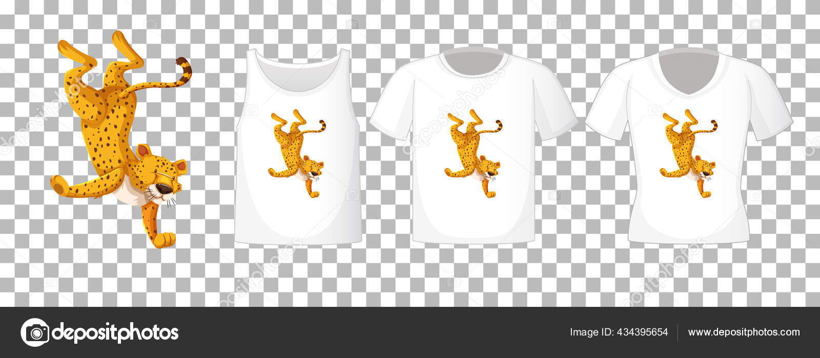 Leopard Dancing Position Cartoon Character Many Types Shirts ...