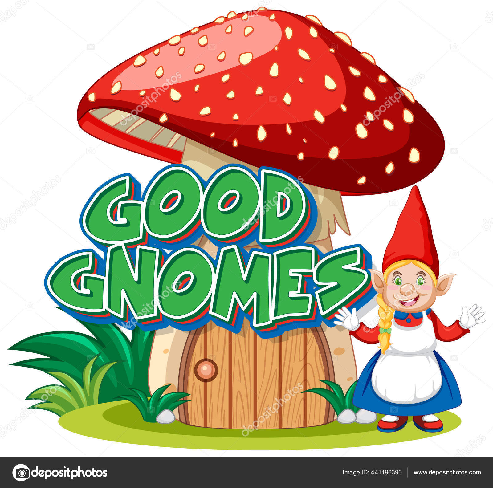 Good Gnomes Logo White Background Illustration Stock Vector Image by ...