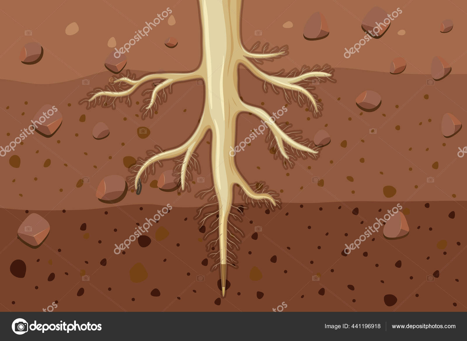 Close Plant Roots Soil Illustration Stock Vector by ©blueringmedia ...