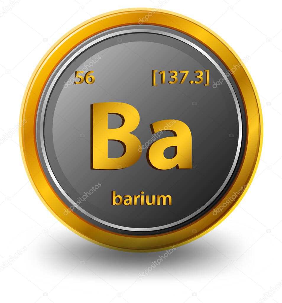 Elemento químico de bario. Símbolo químico con número atómico y masa ...