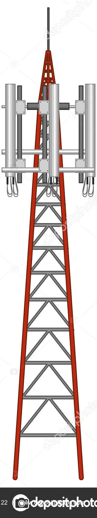 Transmission Tower Isolated White Background Illustration Stock Vector ...