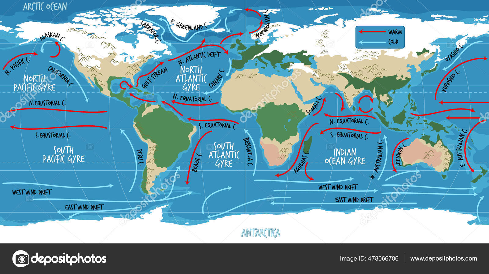 Oceans Currents Map