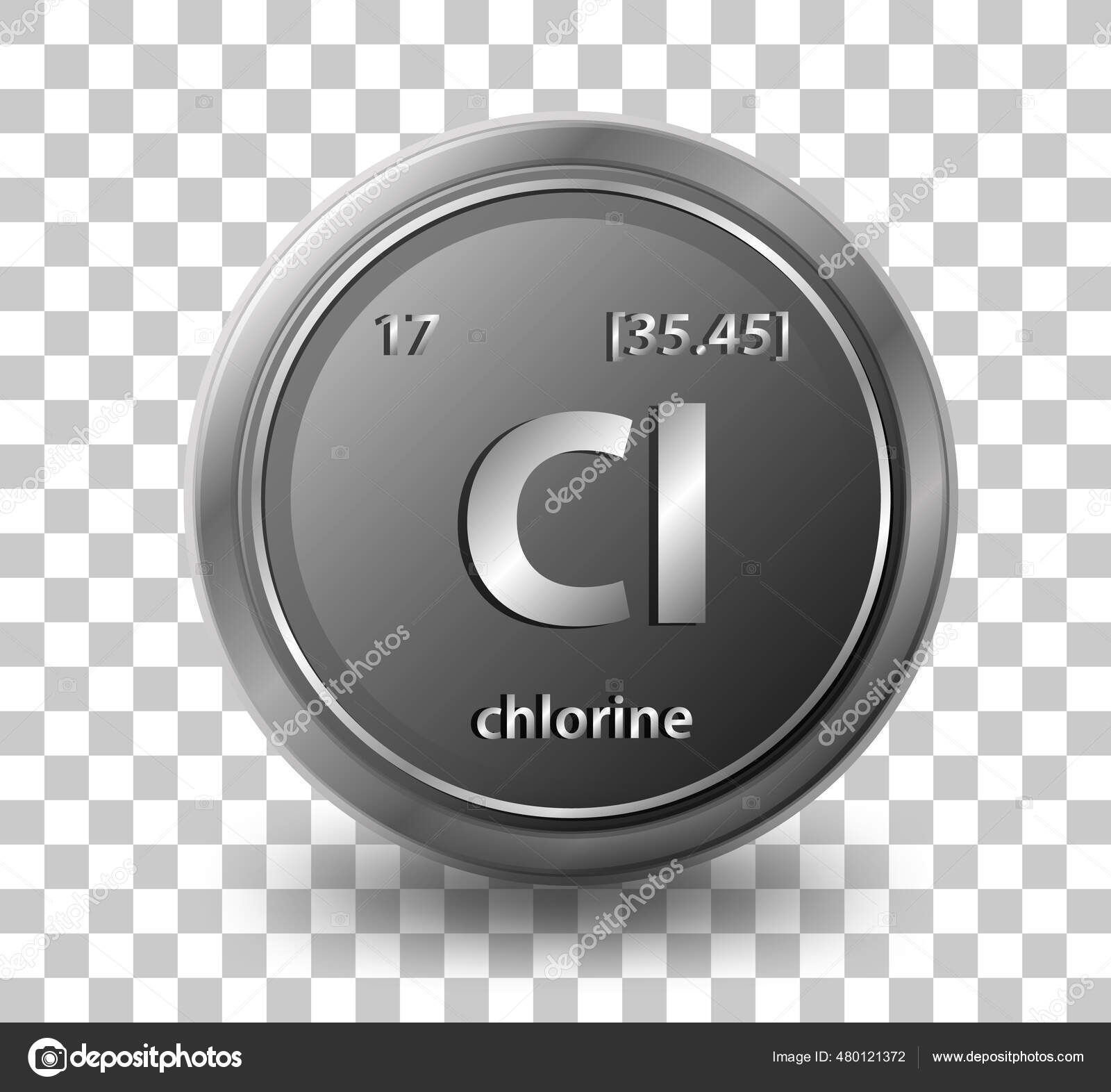 Symbole Du Chlore Symbole CL. Élément Chimique De Chlore Avec
