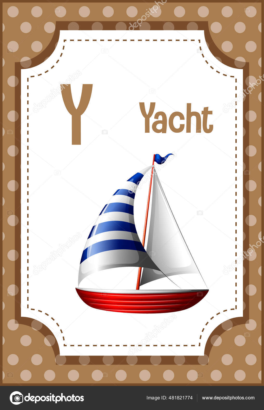 Alphabet Flashcard Letter Yacht Illustration Stock Vector Image by ...