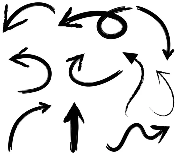 Set Hand Drawn Arrow Doodles White Background Illustration Stock Vector ...