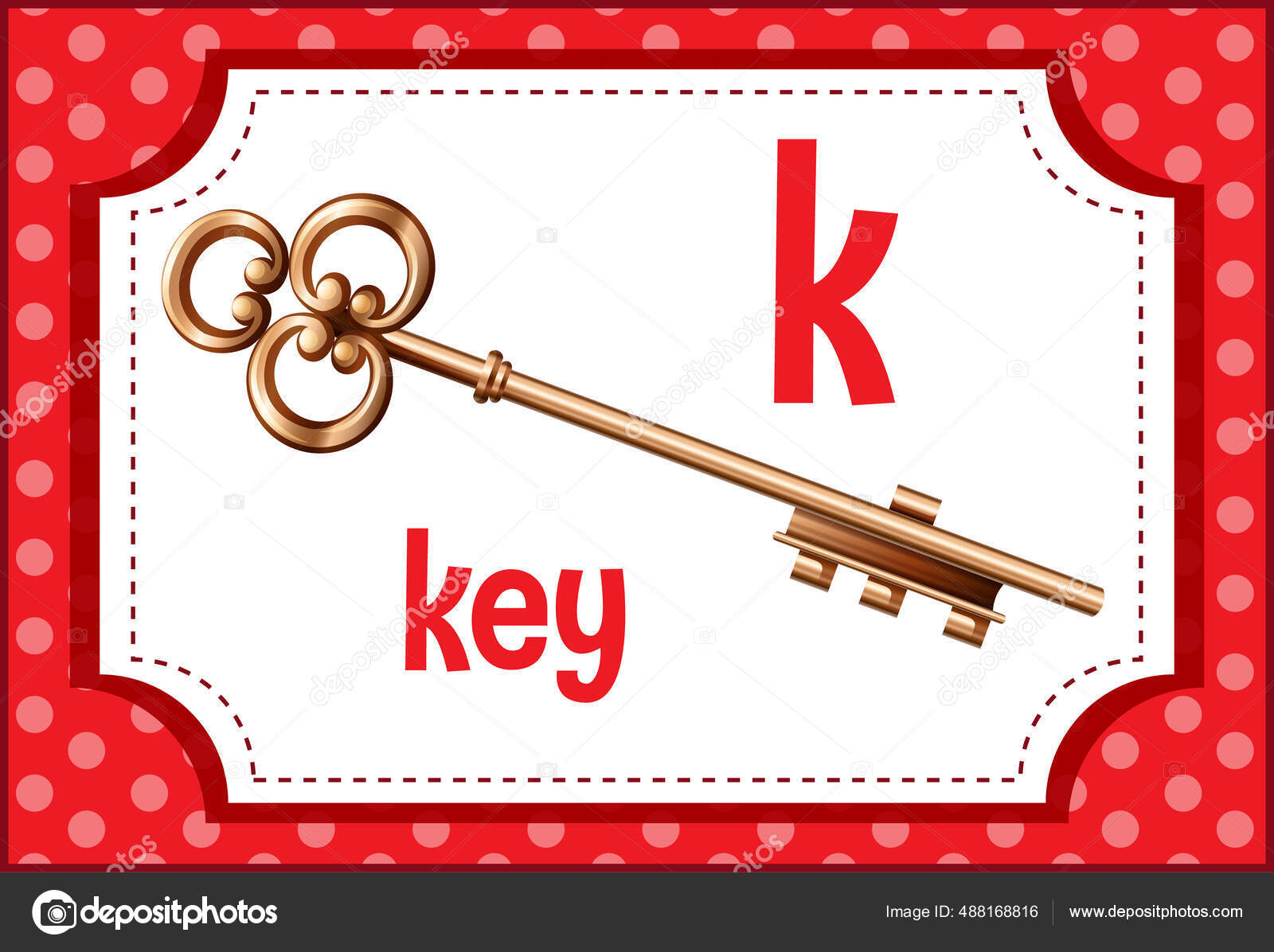 Alphabet Flashcard Letter Key Illustration Stock Vector by ...