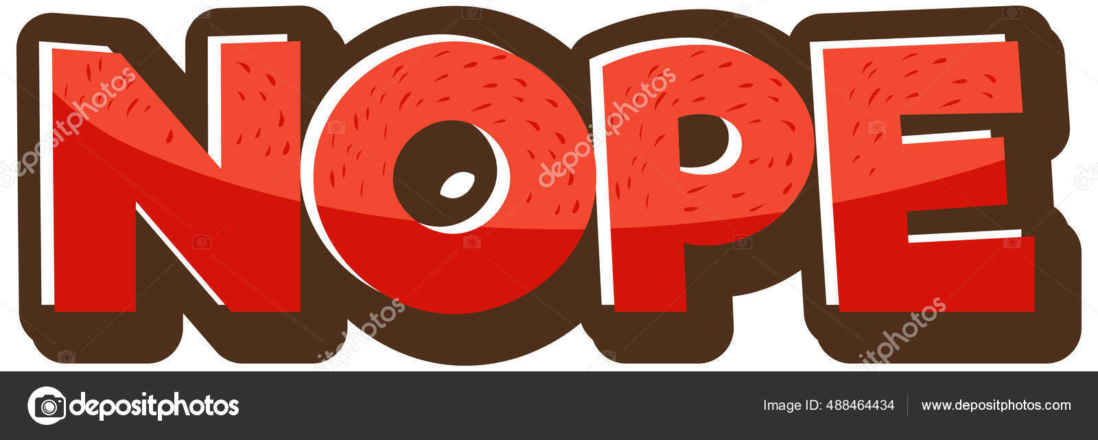 Nope Font Design Cartoon Style Isolated White Background Illustration ...