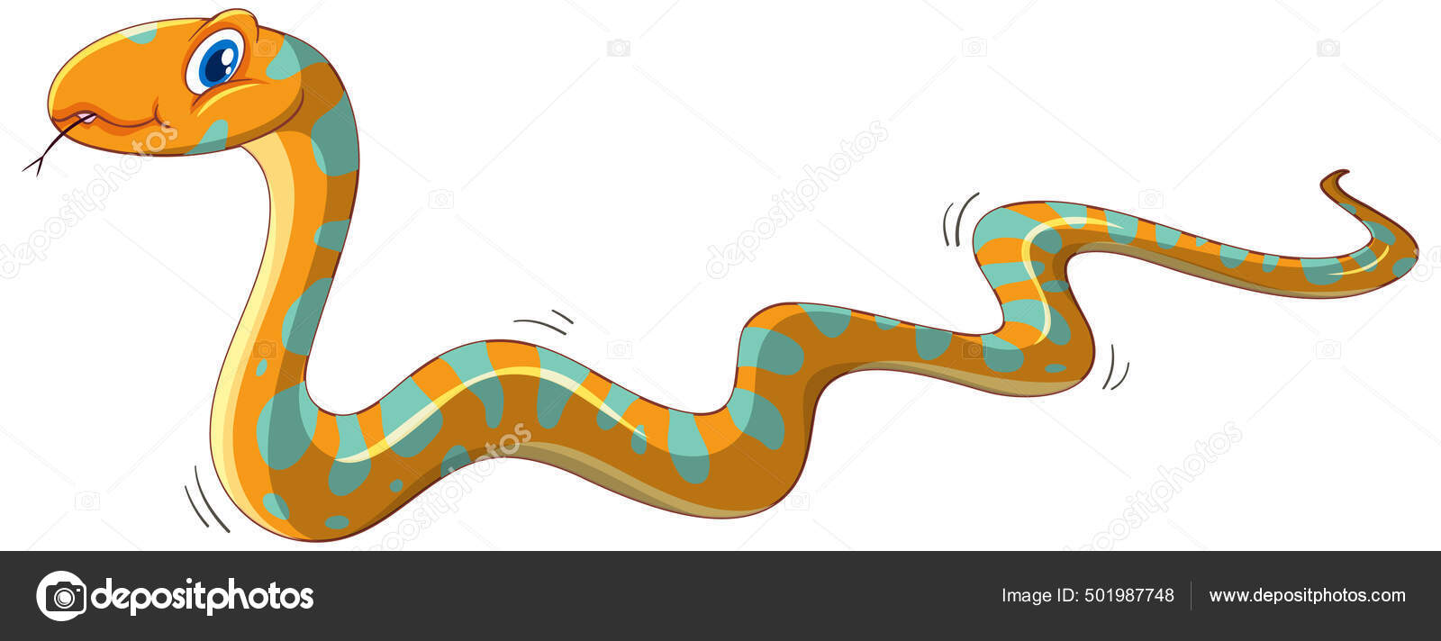 Yellow Snake Cartoon Character Isolated White Background Illustration ...