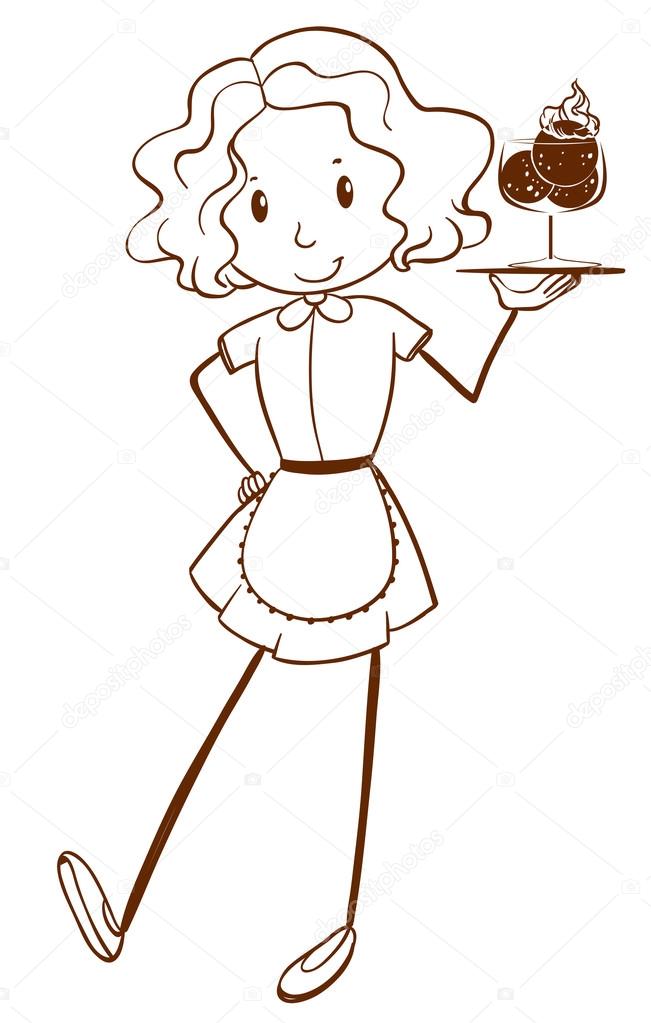 A sketch of a lady server Stock Vector Image by ©blueringmedia #53646291