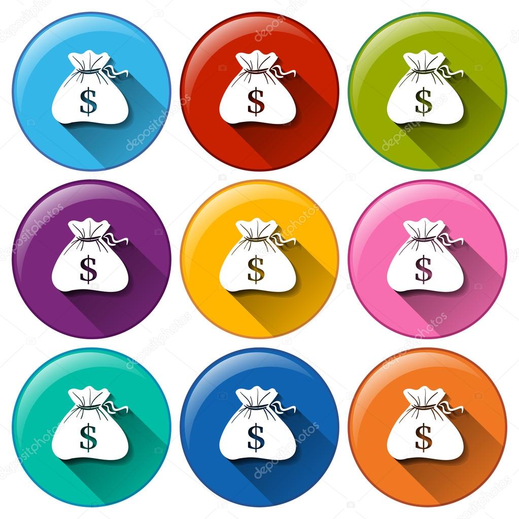 Round icons with sacks of money Stock Vector Image by ©blueringmedia ...