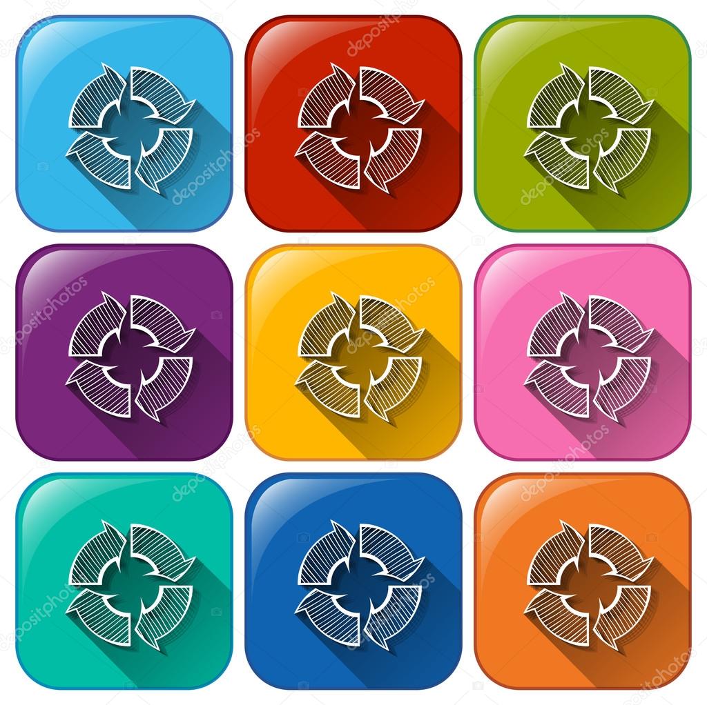 Icons with recycle template Stock Illustration by ©blueringmedia #54022747