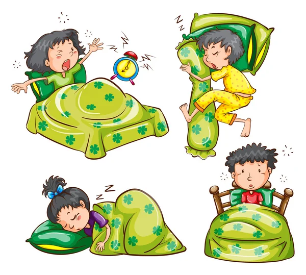 Kid Awake In Bed Cartoon