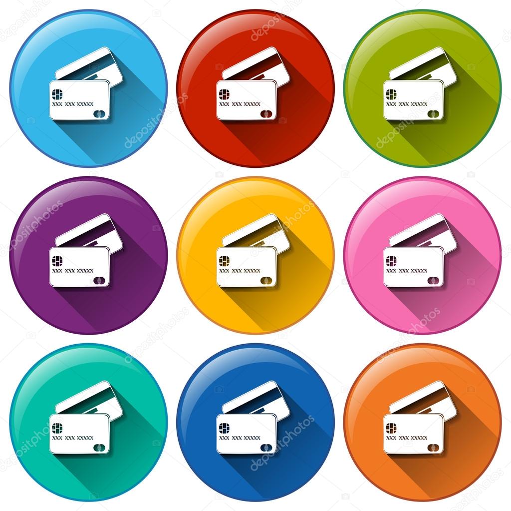 Rounded icons with credit cards Stock Vector by ©blueringmedia 56216829